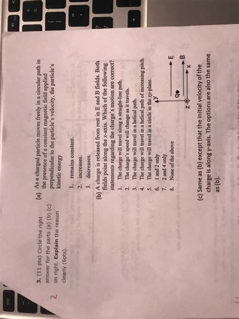 Solved A As A Charged Particle Moves Freely In A Circular Chegg