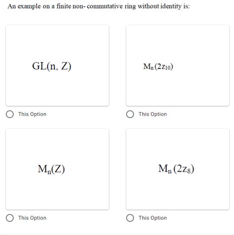 solved an example on a finite non commutative ring without