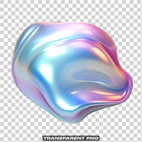Premium Psd Iridescent Fluid Abstract Shape Isolated