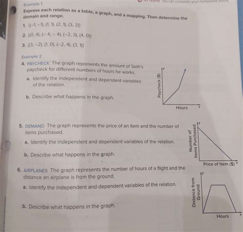 Example 1 Express Each Relation As A Table A Graph And A Mapping Then Determine The Domain And