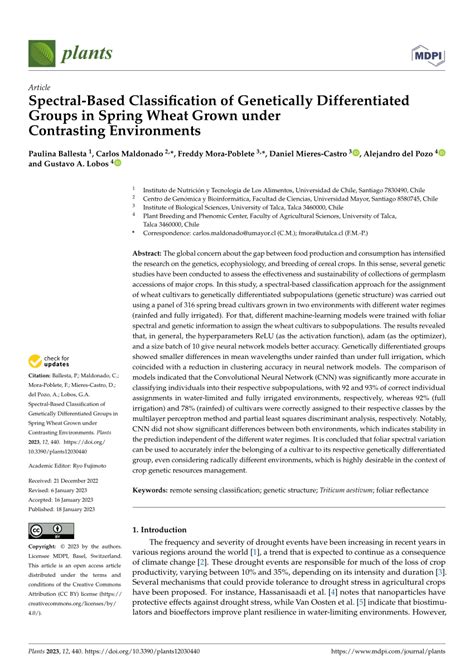 Pdf Spectral Based Classification Of Genetically Differentiated