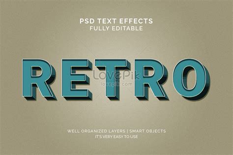 3d retro text effect style creative image picture free download