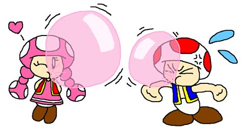 Chibi Toad And Toadette Bubble Gum By Pokegirlrules On Deviantart