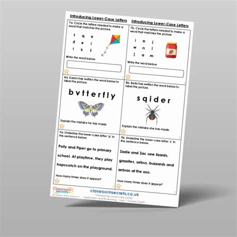 Year 1 Introducing Lower Case Letters Application And Reasoning Resource Classroom Secrets