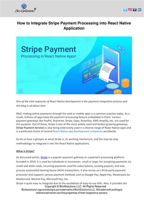 Ppt Stripe Payment Processing Into React Native App Powerpoint