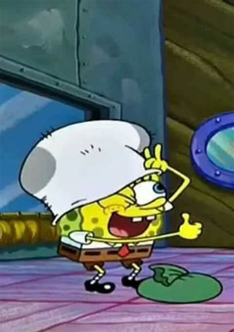 The Spongebob Character Is Pointing At Something