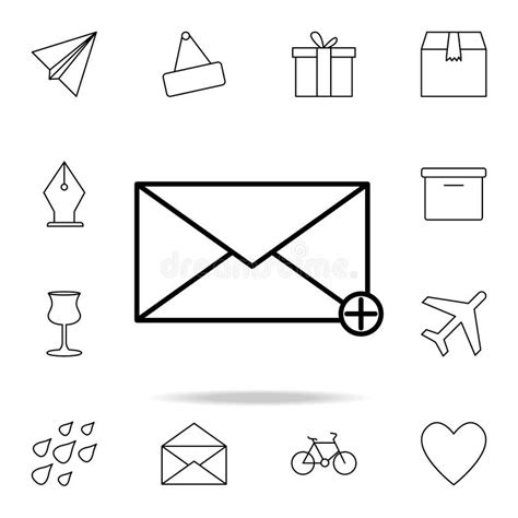Adding A Message Icon Detailed Set Of Simple Icons Premium Graphic
