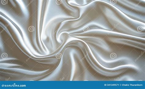 Soft Folds Of Luxurious White Silk Satin Fabric Create An Elegant And
