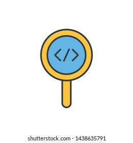 Code Review Inspect Element Concepts Magnifying เวกเตอรสตอก ปลอดคาลขสทธ