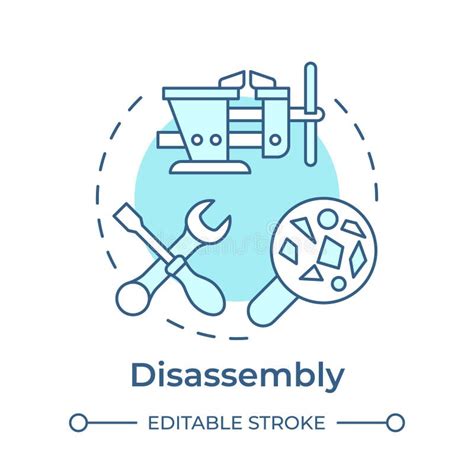 Disassembly Soft Blue Concept Icon Stock Illustration Illustration Of