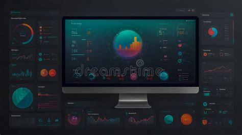 Data Analytics Dashboard On Monitor Stock Illustration Illustration Of Development Statistics