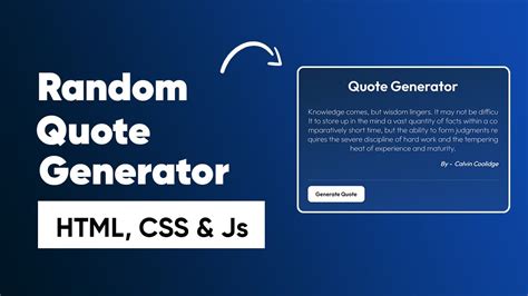 Random Quote Generator In Html Css Youtube