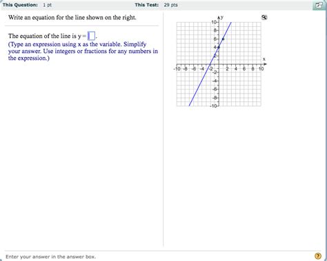 Solved Write An Equation For The Line Shown On The Right