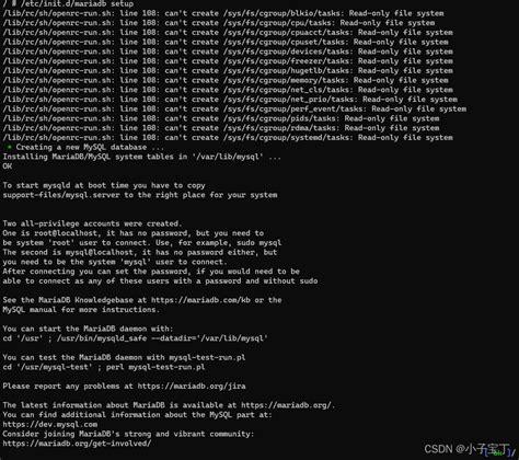 alpine 安装 mysql you are attempting to run an openrc service on a csdn博客