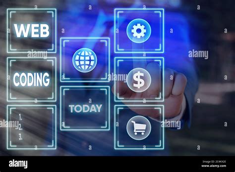 Word Writing Text Web Coding Business Photo Showcasing A System Of Symbols And Rules Used To