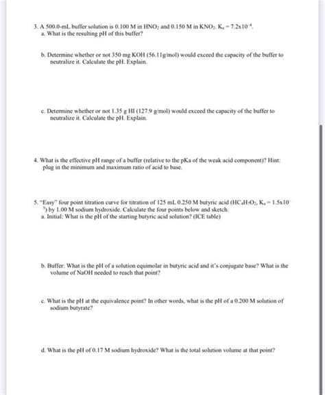 Solved 3 A 5000−ml Buffer Solution Is 0100m In Hno2 And