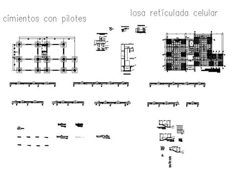 Foundation Plan With Pile Detail D View CAD Structure Layout File In Dwg Format