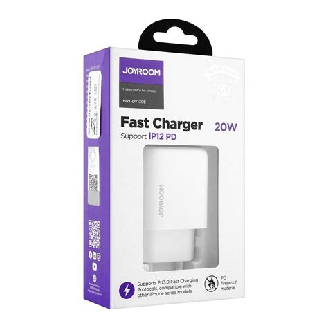 Зарядное Устройство Joyroom Fast Charger 20w Nrt Dy139e Ip12 Pd Быстрая Зарядка — Купить