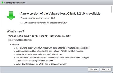 Виртуализация Обновился Vmware Esxi Embedded Host Client до версии 124