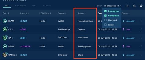 Add Action To TX List On Wallet Screen Issue BeamMW Beam Ui GitHub