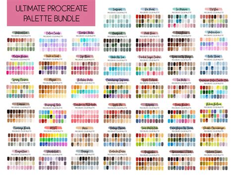 Procreate Color Palette BUNDLE PNG For Color Picking Palettes Colors IPad Color