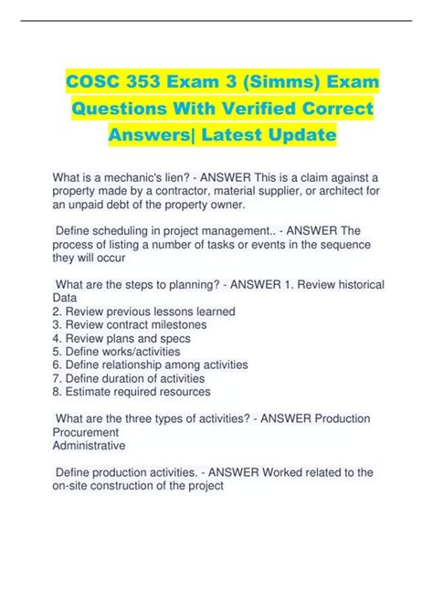COSC Exam Simms Exam Questions With Verified Correct Answers Latest Update COSC