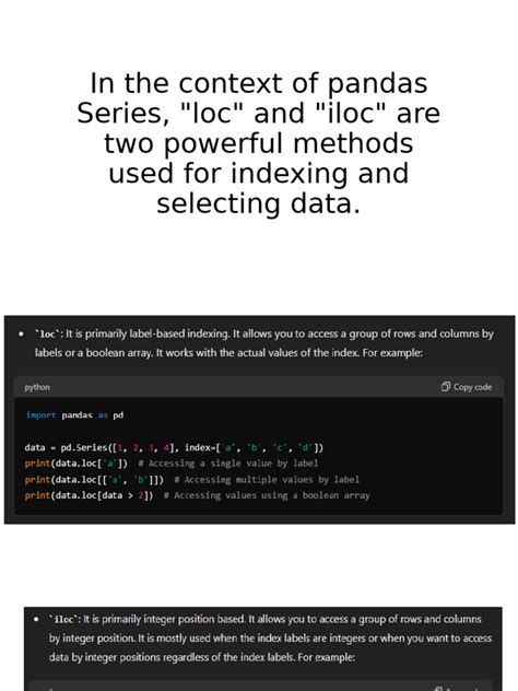 loc iloc and selection pdf science and mathematics computers