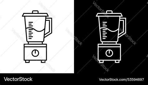 Food Processor Thin Line Icon Set Royalty Free Vector Image