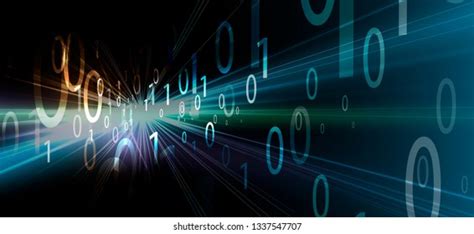 Bytes Binary Code Run Through Network Stock Vector Royalty Free