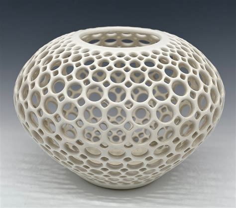 Pierced Ceramic Teardrop Sculpture White For Sale At 1stdibs