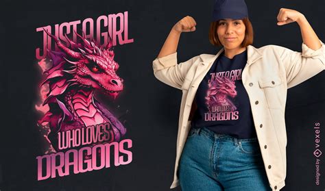 Dragon And Girl T Shirt Design Psd Editable Template