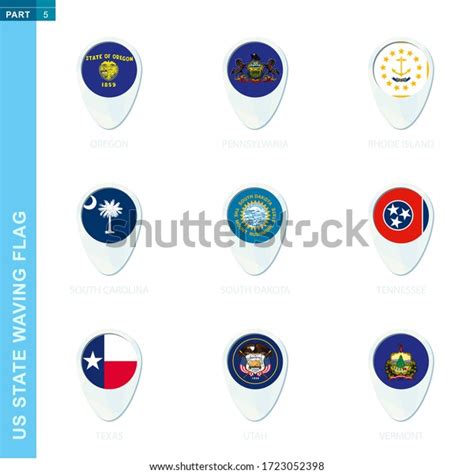 Pin Flag Set Map Location Icon Stock Vector Royalty Free Shutterstock