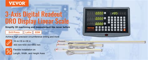 VEVOR Digital Readout 16 18 38 Linear Scale 3 Axis DRO Display Kit VEVOR EU