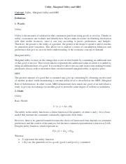 Understanding Utility, Marginal Utility, and MRS in Economics | Course Hero