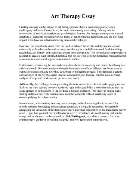 Occupational Therapy Essaypdf