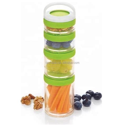 Portable Stackable Food Storage Containers For Snacks Formula Powder Twist Lock System Bpa And