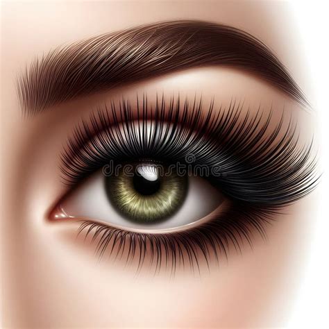 Woman Eye With Long Lashes And Mascara Illustration Stock Illustration