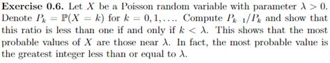 Solved Exercise 06 Let X Be A Poisson Random Variable With