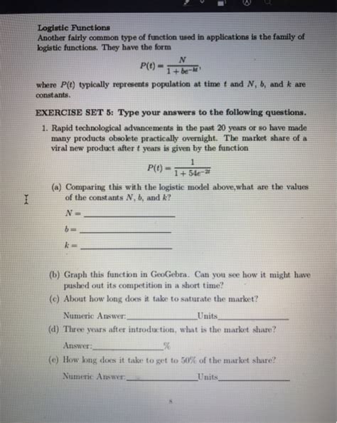 solved logistic functions another fairly common type of