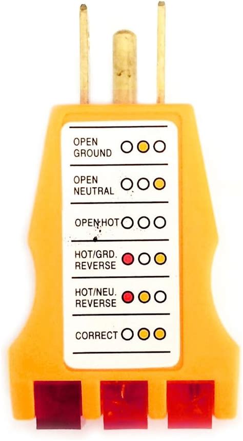 1 Electrical Receptacle Tester AC Outlet Plug 3 Prong Circuit Analyzer GND Open