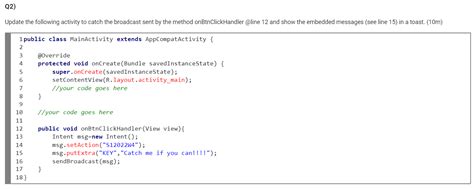 Solved Q Update The Following Activity To Catch The Chegg