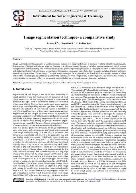 Pdf Image Segmentation Technique A Comparative Study