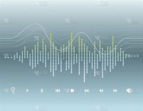 声波 数码图形 Mp3播放机 音频混合器 音量旋钮 音乐 摇滚乐 噪声 绘画插图素材 花瓣网