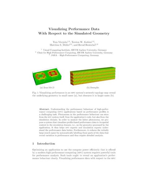 Pdf Visualizing Performance Data With Respect To The