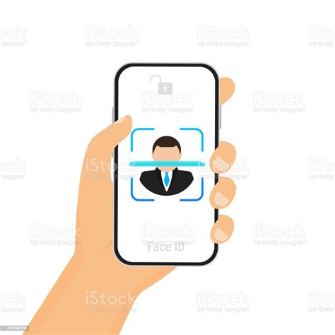 얼굴 Id 아이콘입니다 얼굴 인식 시스템은 흰색 배경 생체 인증 얼굴 인식 기술에 표시됩니다 소셜 네트워크 웹 사이트 배너를위한 현대적인 평면 스타일 벡터 그림 감지기에