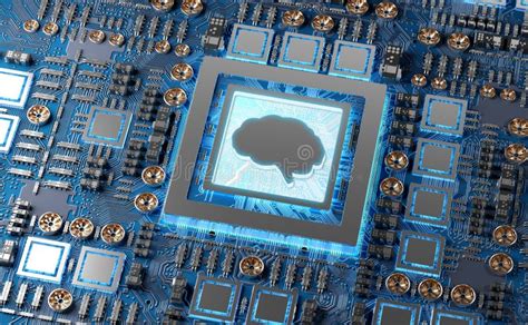 Artificial Intelligence In A Modern Gpu Card 3d Rendering Stock Illustration Illustration Of