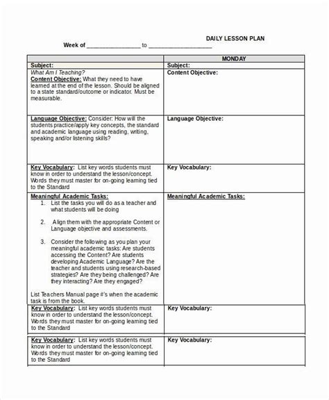 20 Wida Lesson Plan Template Simple Template Design