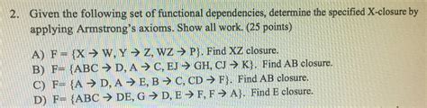 Solved Given The Following Set Of Functional Dependencies