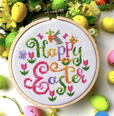 Happy Easter Cross Stitch Pattern