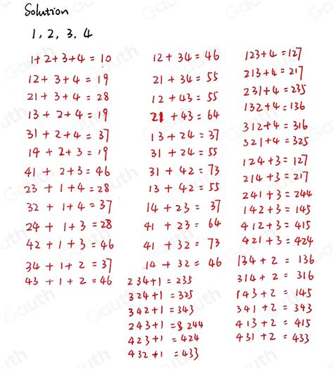 solved discover how many different addition calculations can you write
